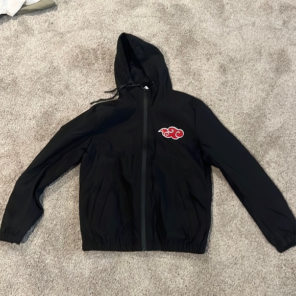 Jackets & Coats | Akatsuki Mens Black Hoodie With Akatsuki Cloud On ...